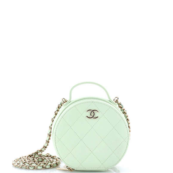 CHANEL | Bags | Chanel Small Handle With Care Round Vanity Case With ...